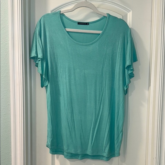 Staccato | Tops | Staccato Womens Teal Top With Ruffle Sleeves | Poshmark